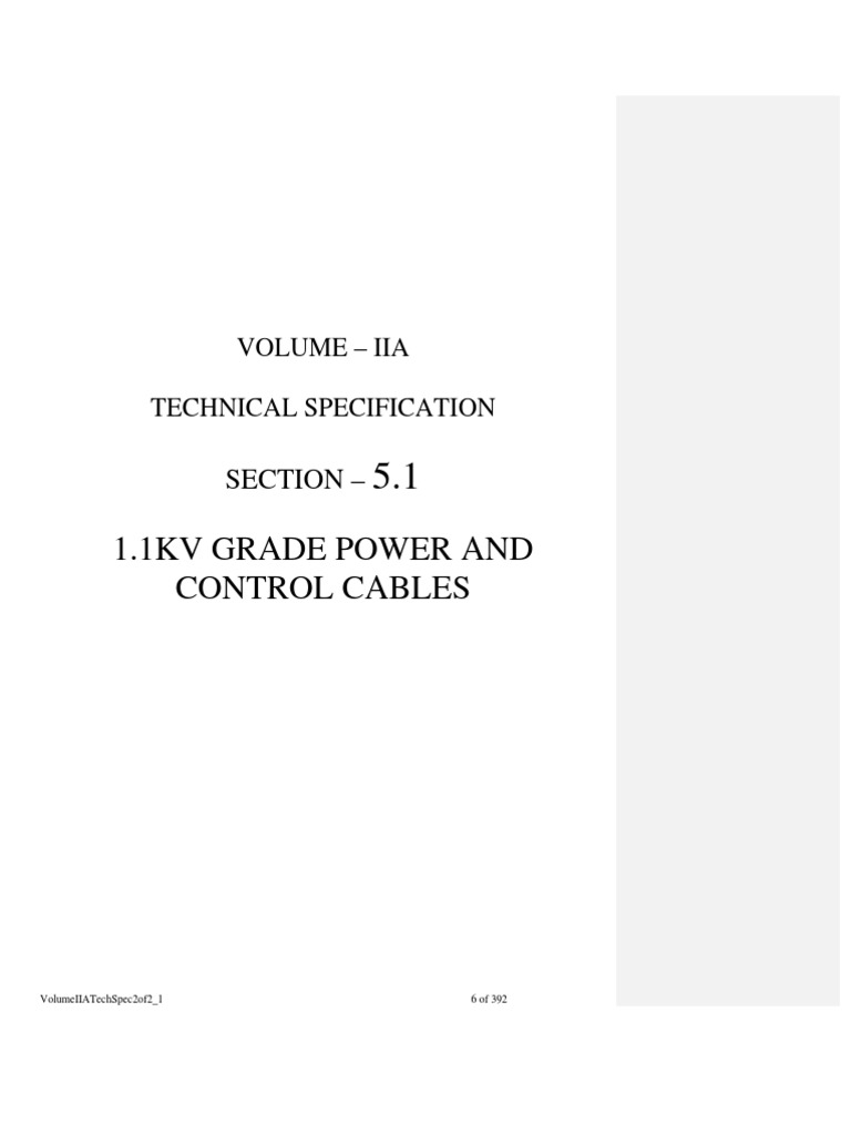 1.1Kv Grade Power and Control Cables: Section | PDF | Cable ...