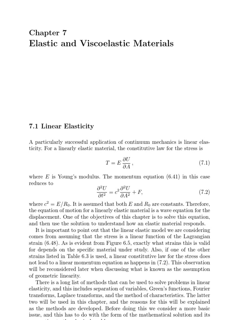Elastic and Viscoelastic Materials | PDF | Viscoelasticity | Deformation (Mechanics)