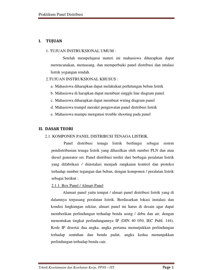 T.listrik Panel | PDF