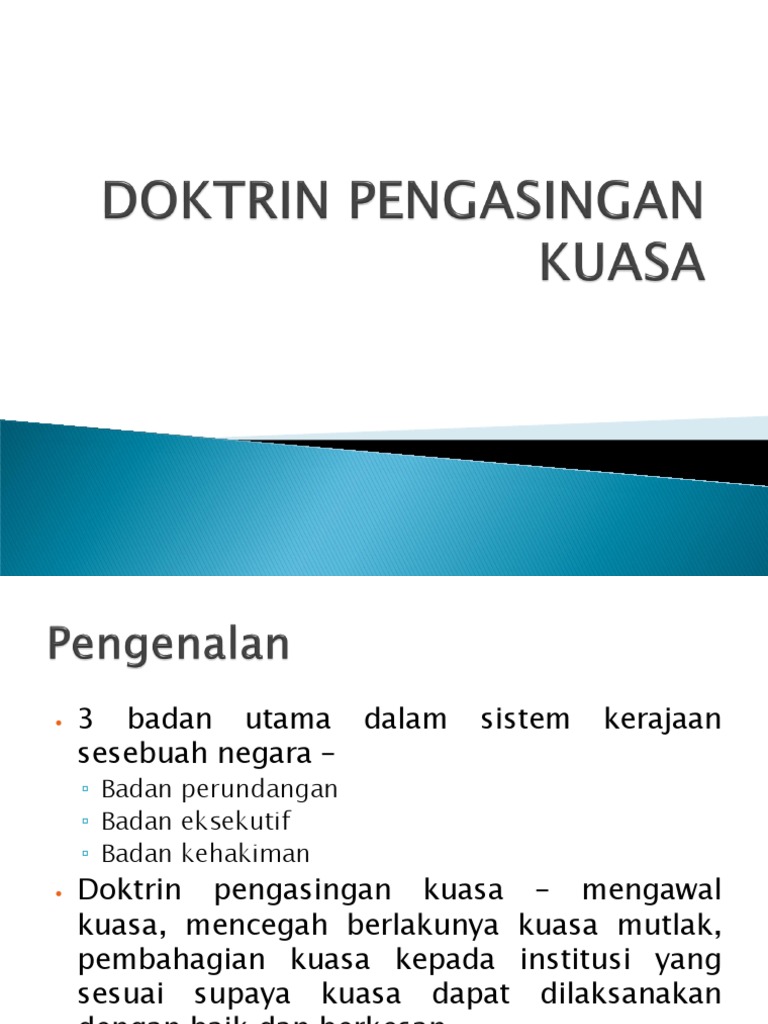 Doktrin Pengasingan Kuasa LECTURE 3 | PDF