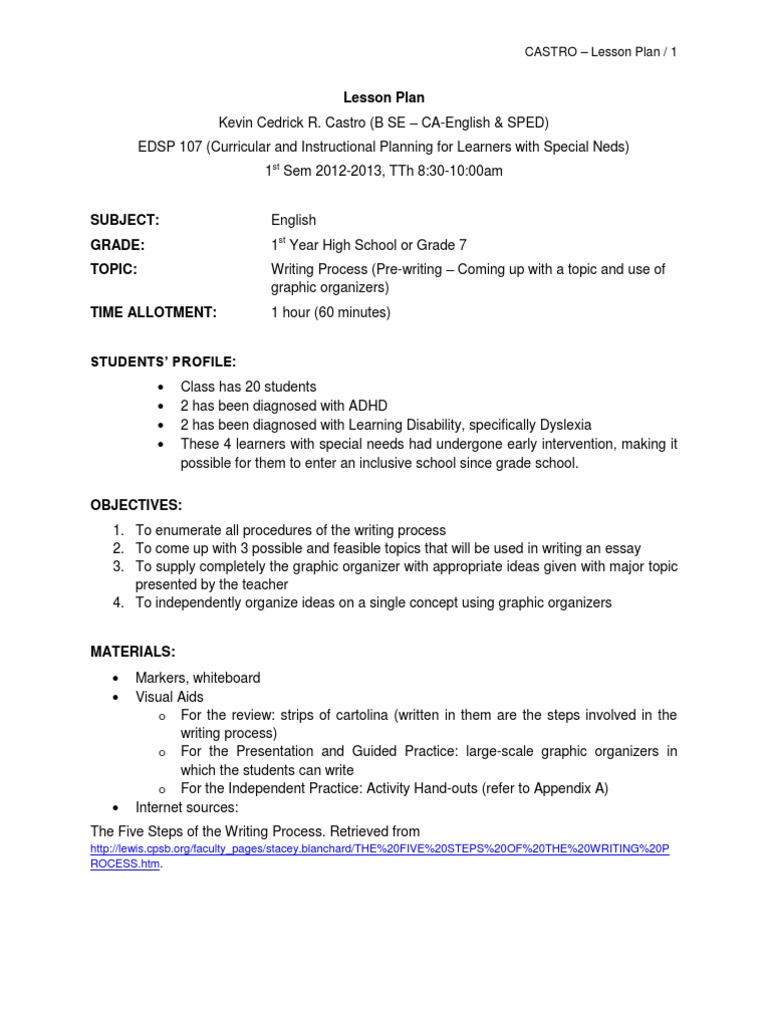 Sample Lesson Plan | PDF | Lesson Plan | Teaching