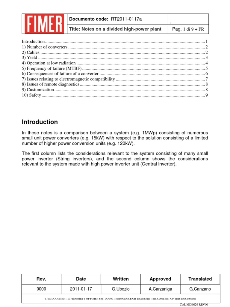 Central Vs String Inverter Analisys | PDF | Power Inverter | Electric ...