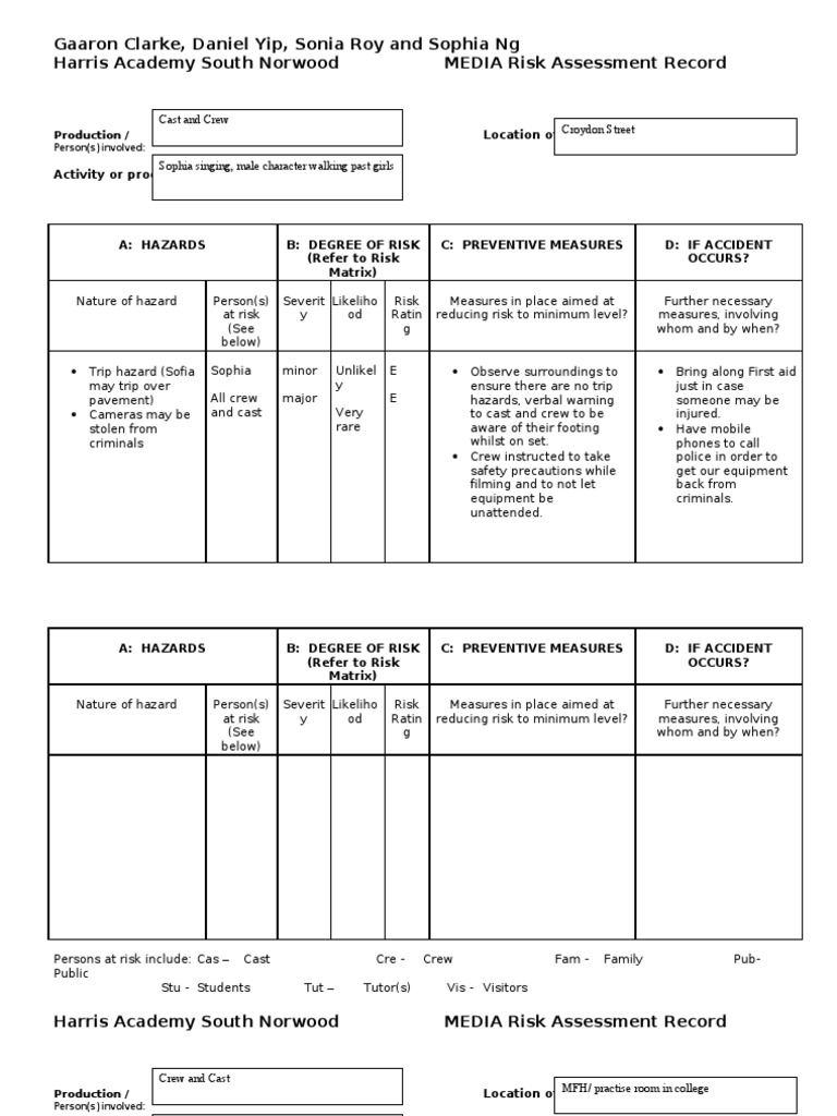 Risk Assessment | Traffic Collision | Risk
