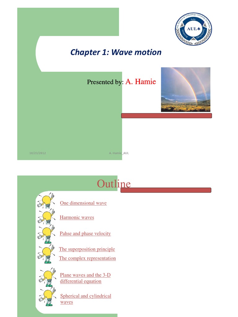 Wave Motion Fundamentals by A. Hamie | PDF