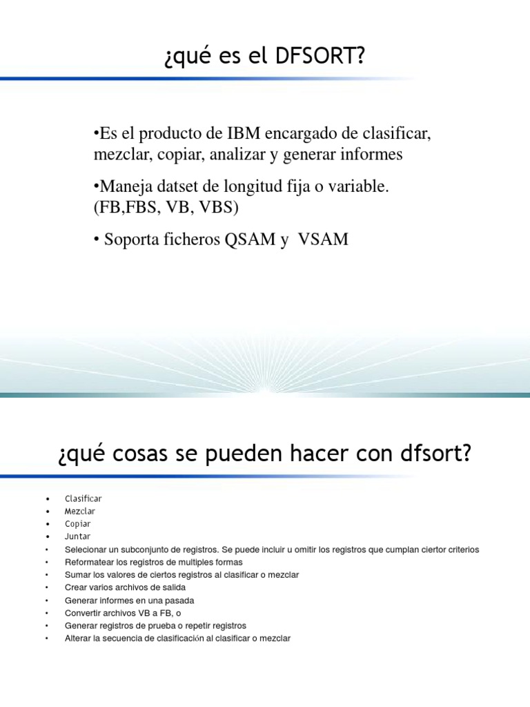 Qué Es El DFSORT | PDF | Poco | Aritmética