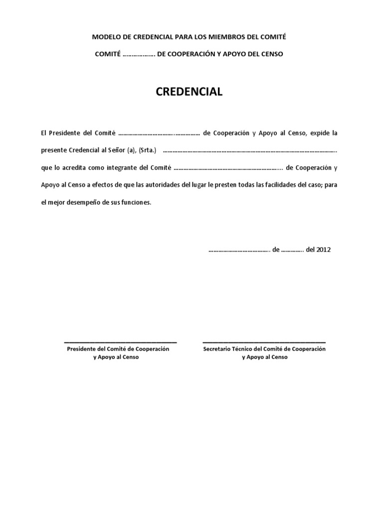 Modelo Credencial | PDF
