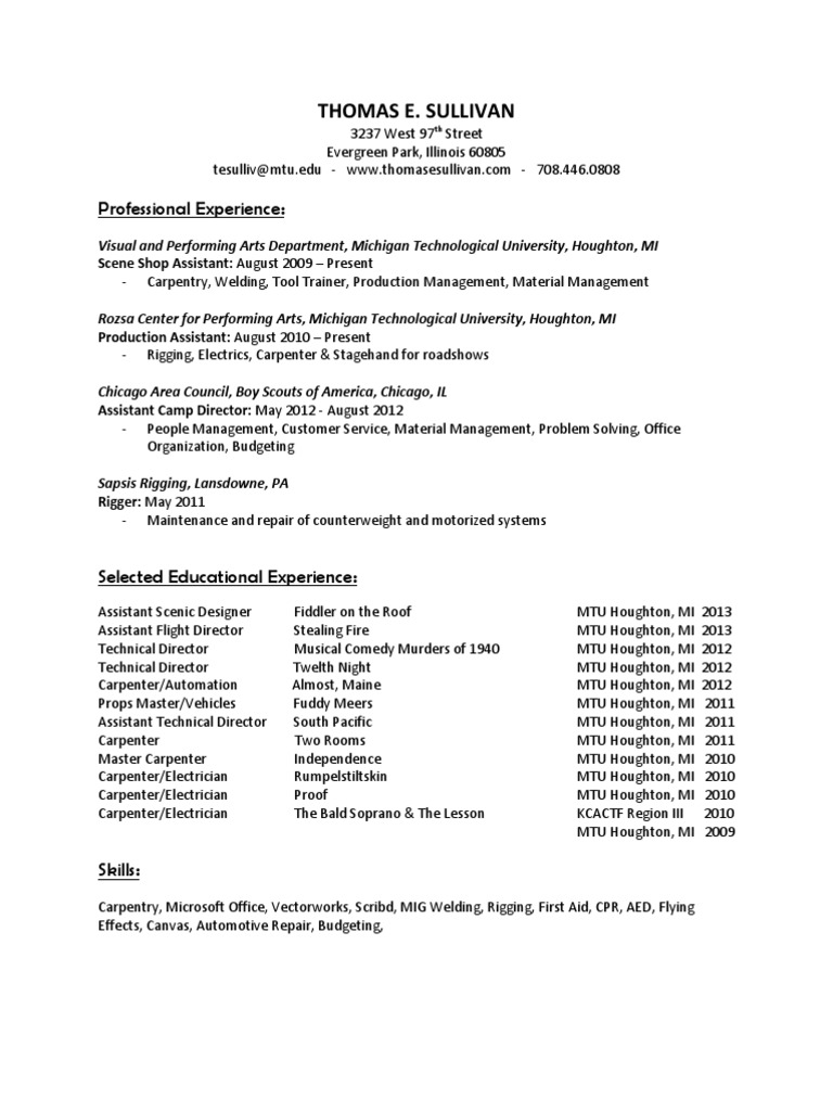 Sullivan Thomas Resume | PDF | Technology & Engineering