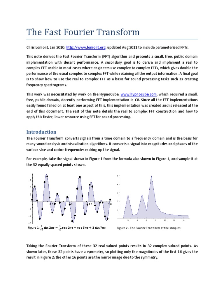 Simple FFT | PDF | Fast Fourier Transform | Complex Number