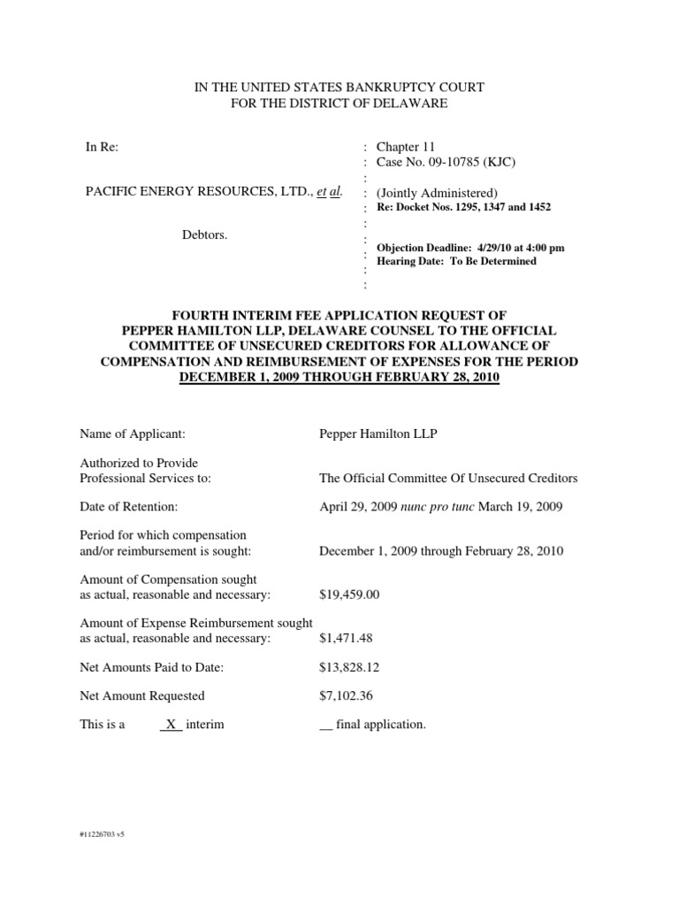 Re: Docket Nos. 1295, 1347 and 1452 | PDF | Chapter 11 | Bankruptcy