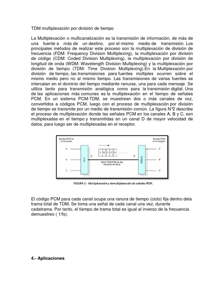 TDM Multiplexación Por División de Tiempo | PDF | Inalámbrico | Ingeniería Electrónica