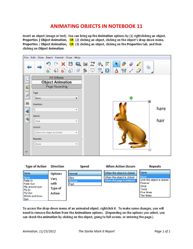 Animating Objects in Notebook 11 Guide | PDF | Technology & Engineering