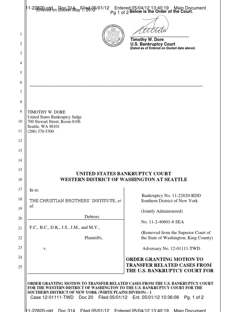 Below Is The Order of The Court.: Entered On Docket May 1, 2012 | PDF ...