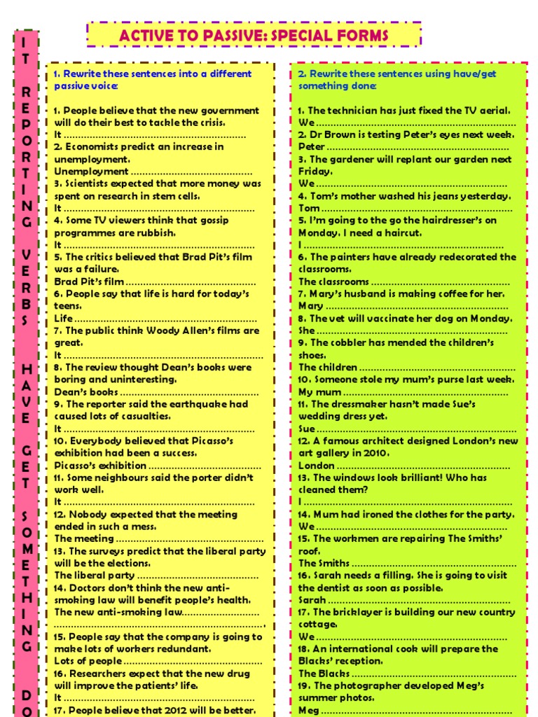 Reporting Verbs and Getting Things Done: A Guide to Passive Voice and ...