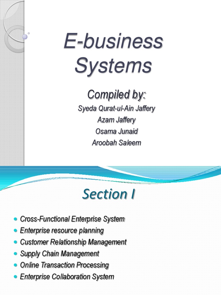 E Business Systems | PDF | Enterprise Resource Planning | Supply Chain ...