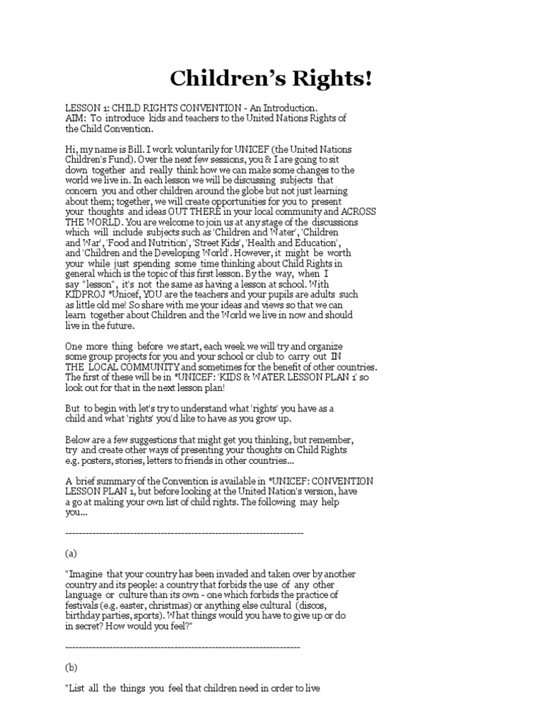 Children | PDF | Children's Rights | Unicef