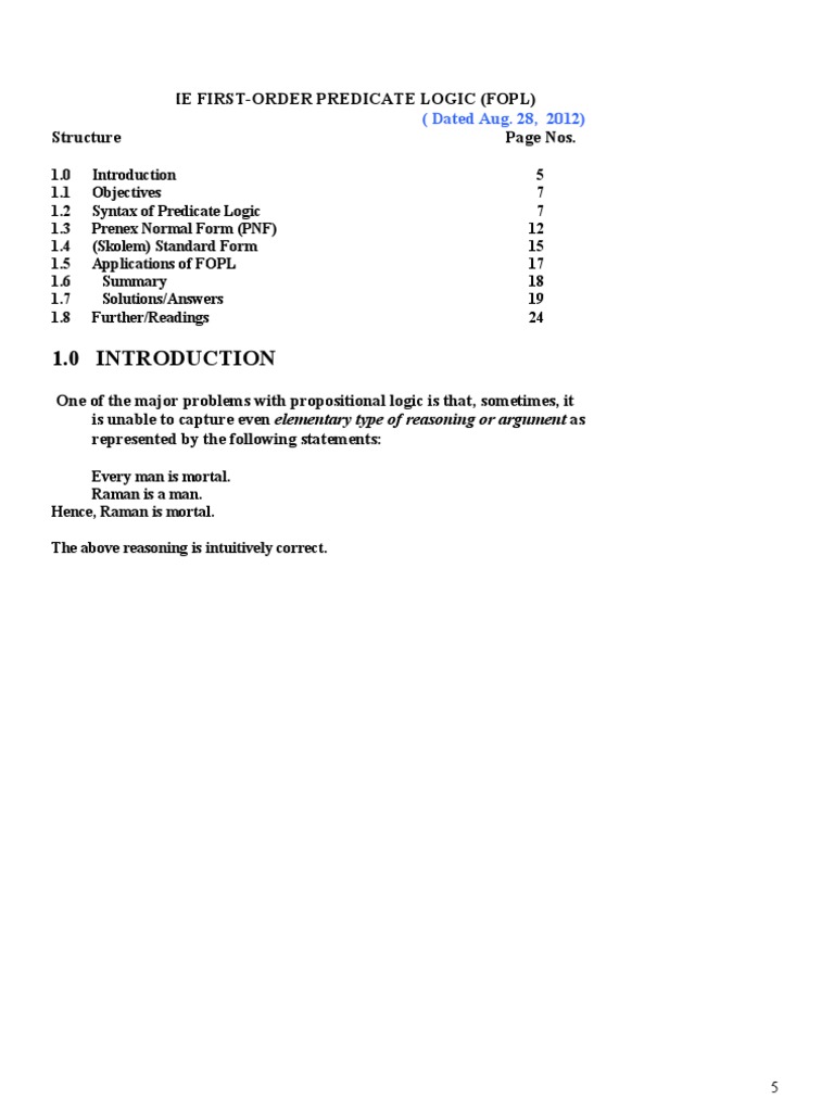 Understanding the Basics of First-Order Predicate Logic | PDF | First Order Logic | Logic