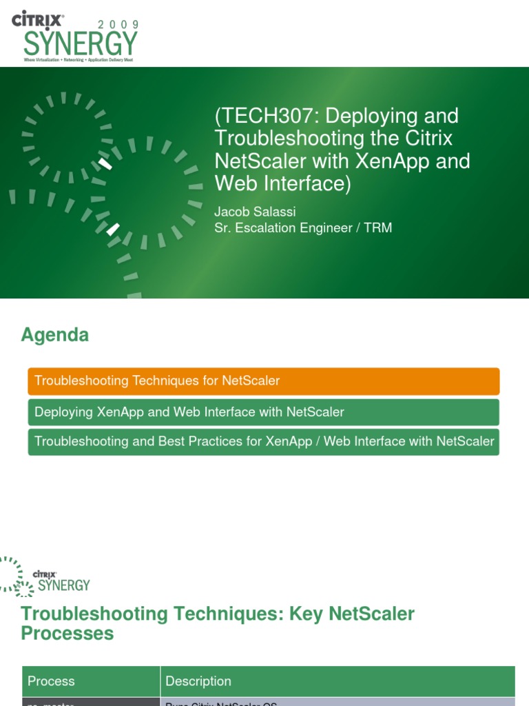 Advanced Troubleshooting of Citrix NetScaler | PDF | Load Balancing (Computing) | Transport ...