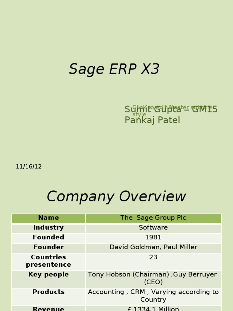 Sage ERP X3 Modified | PDF | Enterprise Resource Planning | Information ...