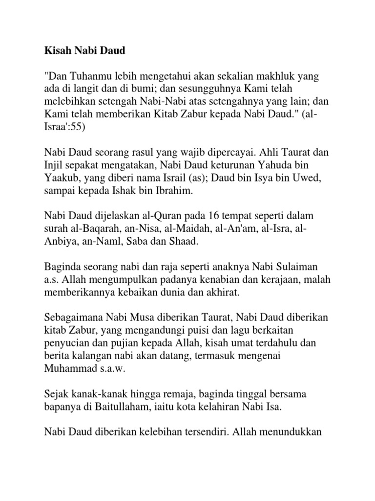 Kisah Nabi Daud | PDF