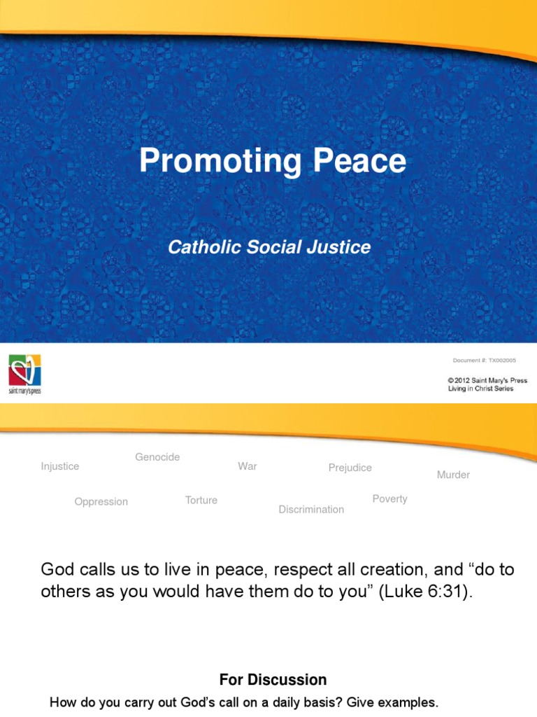 Promoting Peace: Catholic Social Justice | Download Free PDF | Violence ...