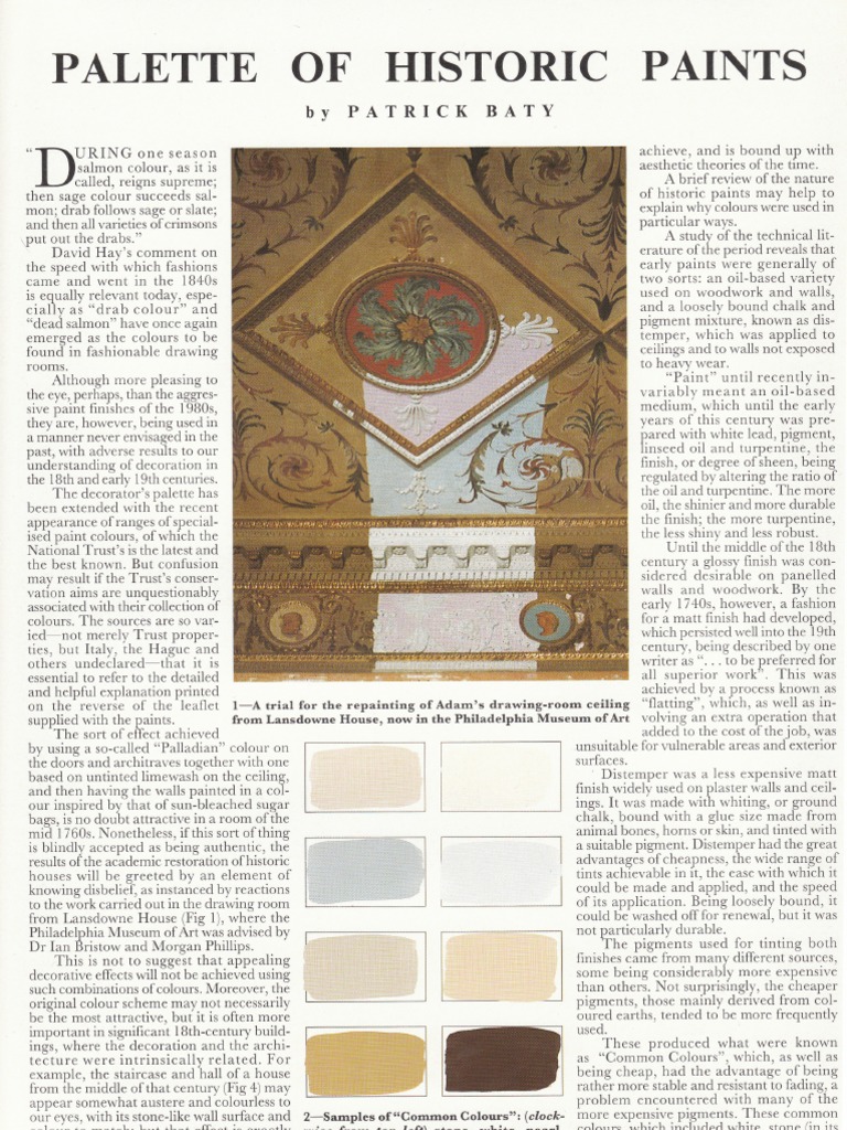 Palette of Historic Paints | PDF | Art Materials | Art Media