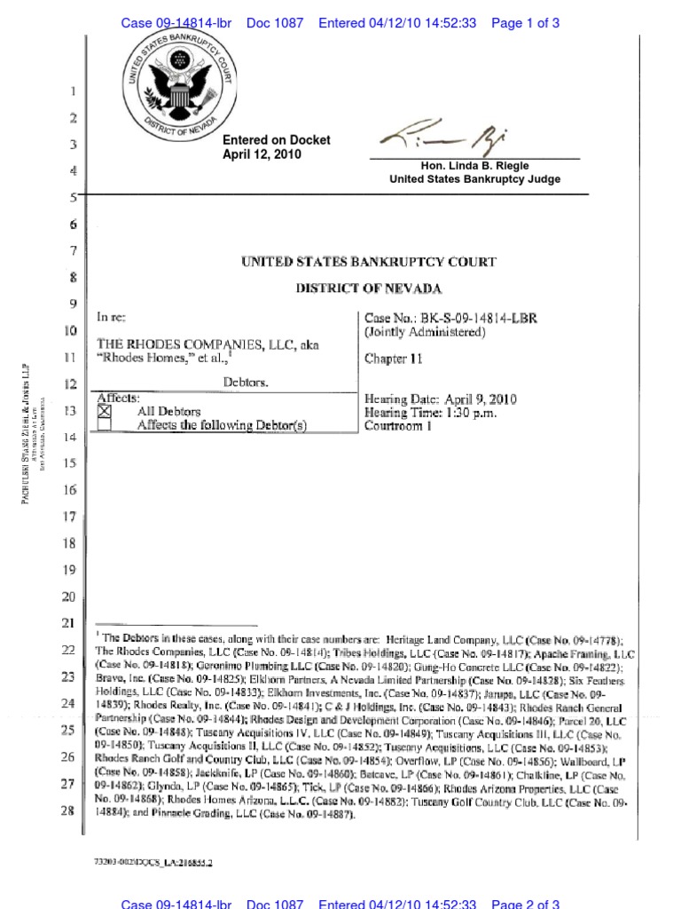 Entered On Docket April 12, 2010: - Hon. Linda B. Riegle United States ...