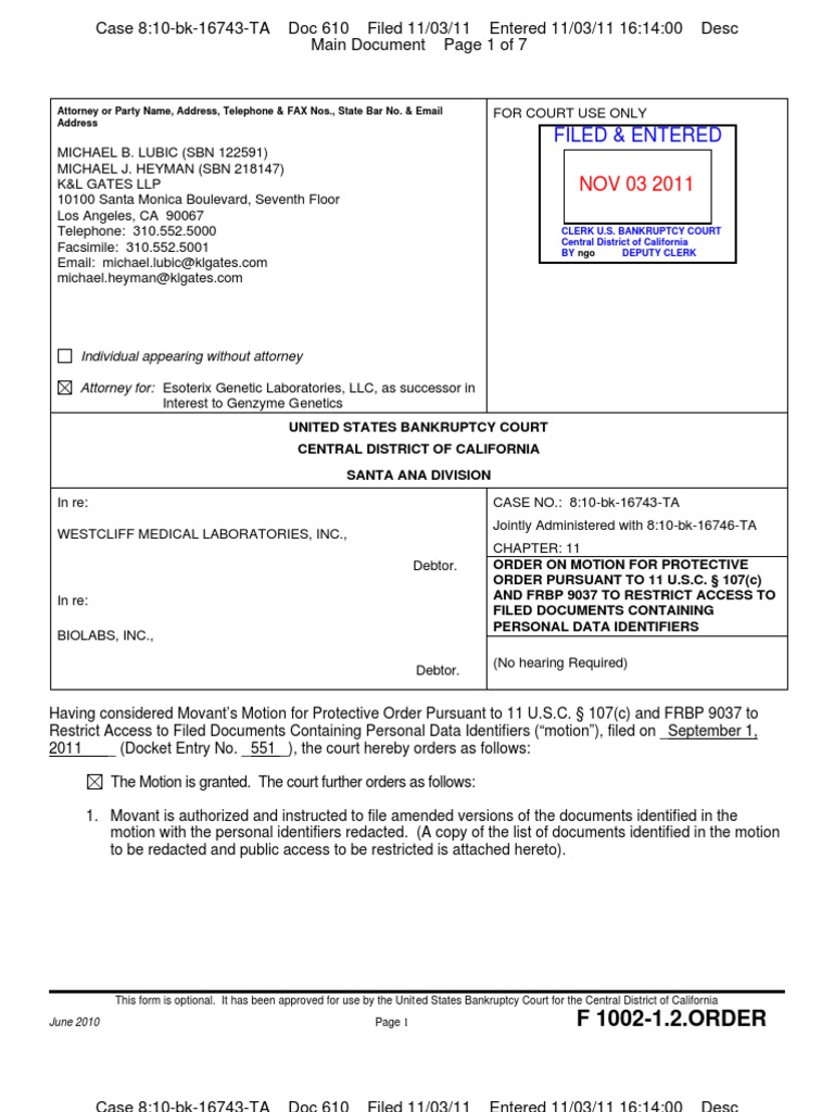 Filed & Entered: F 1002-1.2.ORDER | PDF | Judiciaries | Government ...
