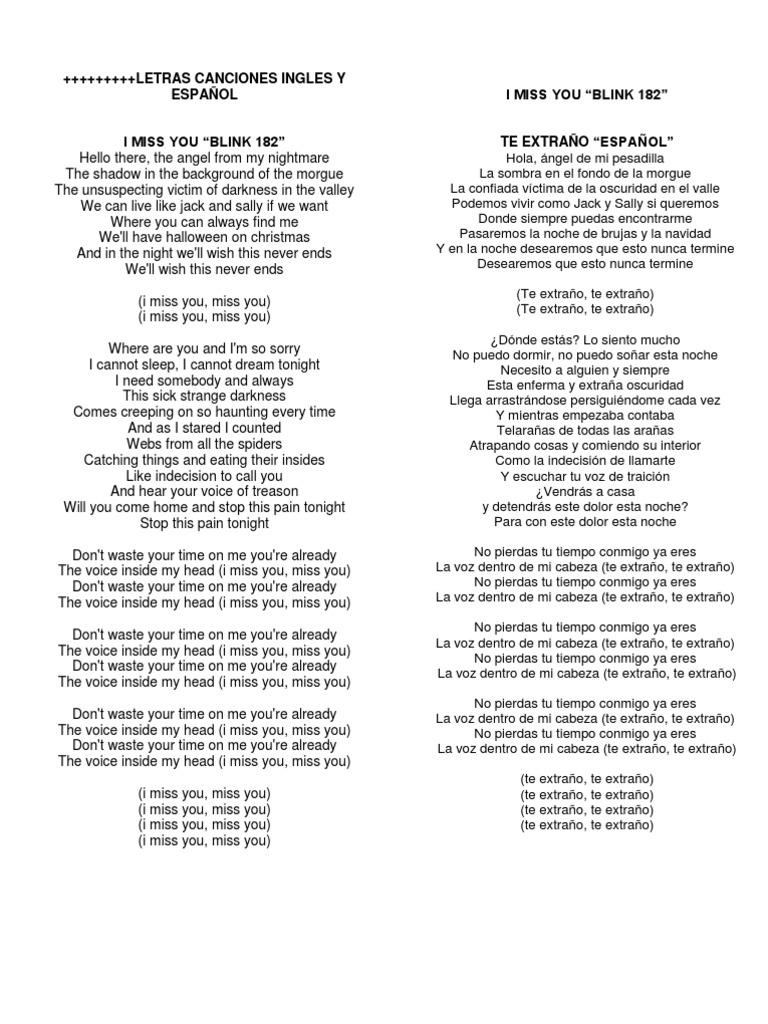 Letras De Musical En Espanol