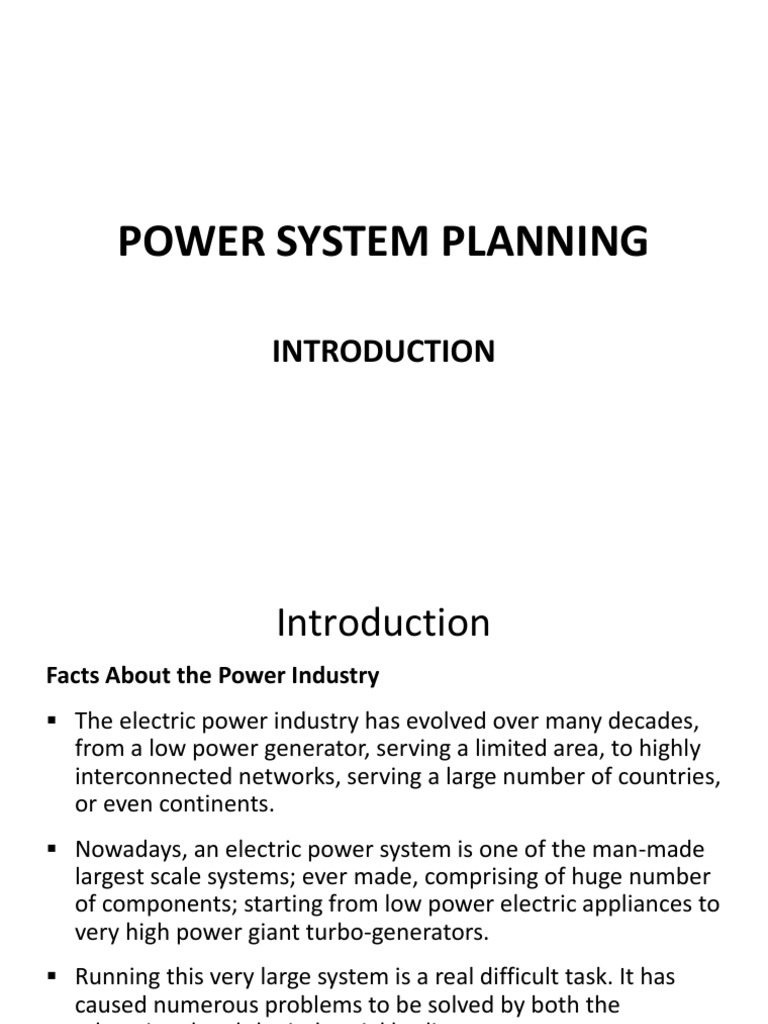 Power System Planning-Intro | PDF | Electric Power Transmission ...