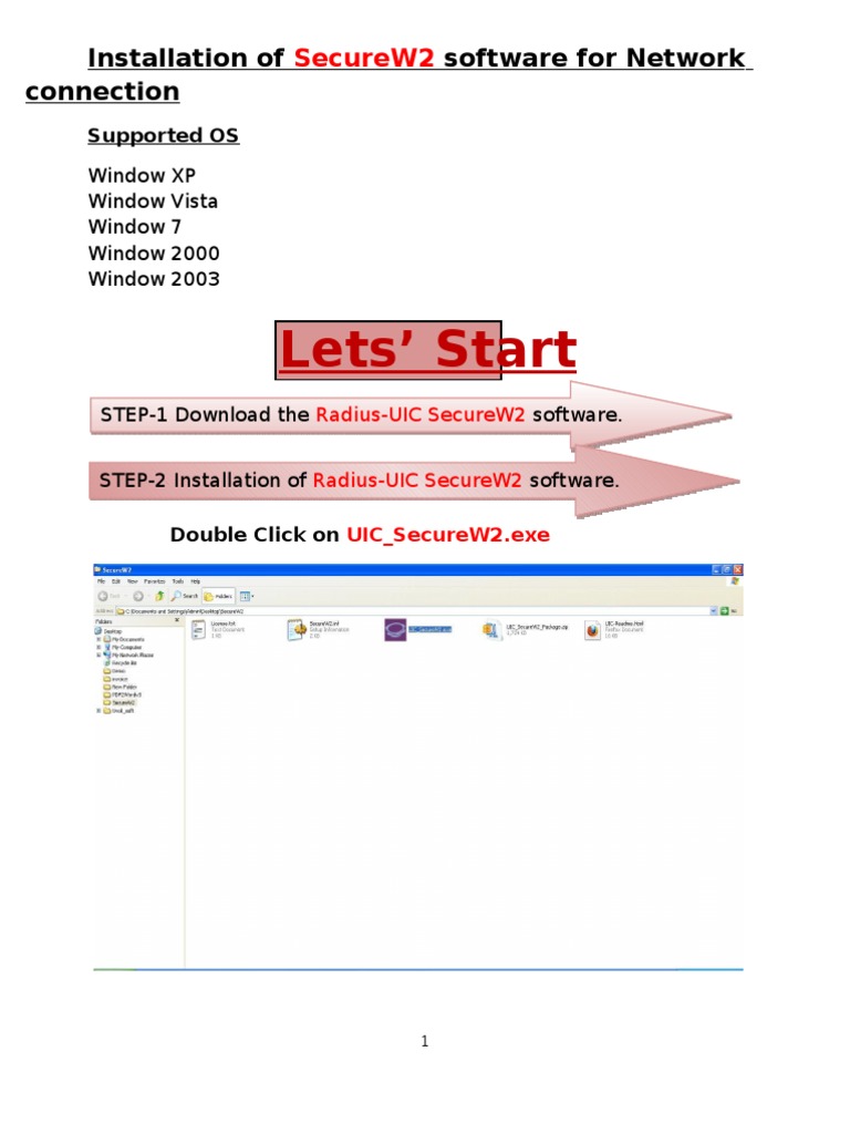 Installation of SecureW2 Software For Ne - Unknown | PDF ...