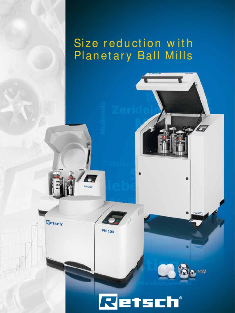 Brochure Planetary Ball Mills en | PDF | Mill (Grinding) | Crystalline ...