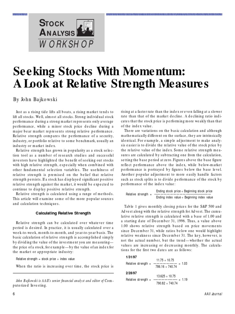 Finding High Relative Strength Stocks | PDF | Stock Market | Stocks