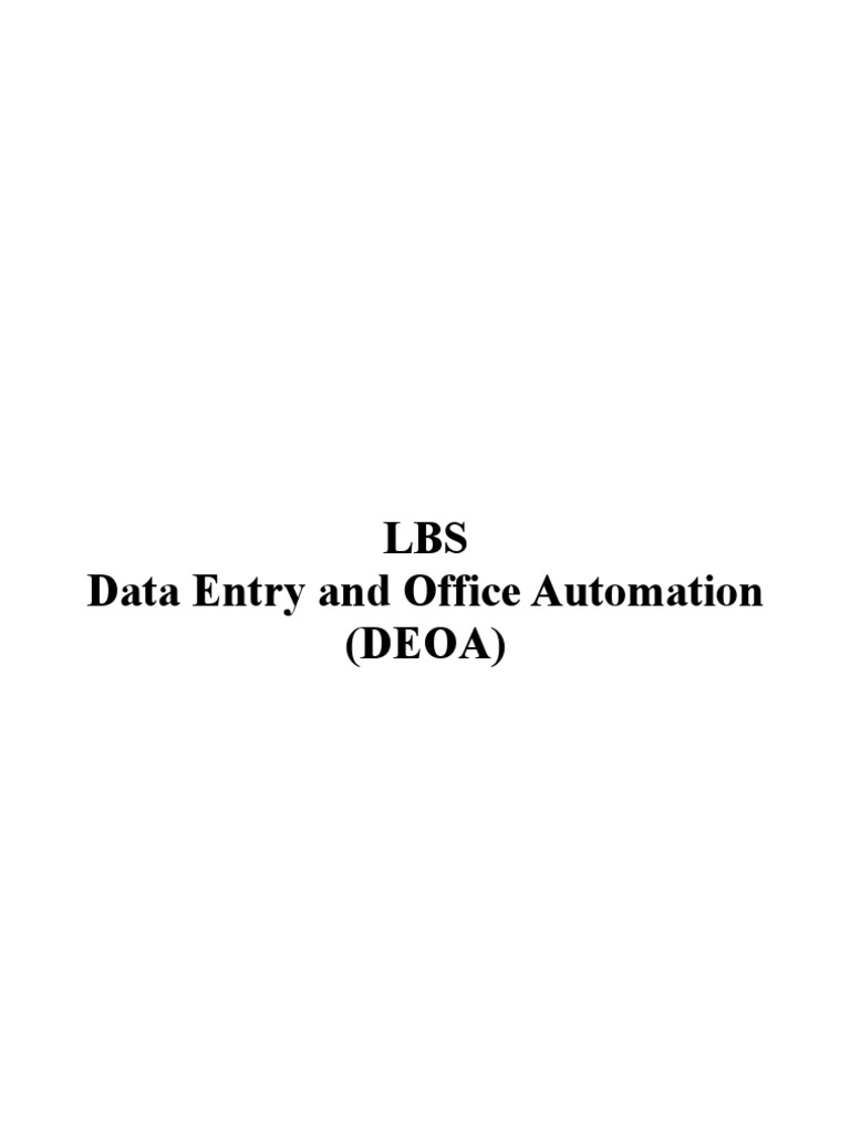 LBS Data Entry and Office Automation Notes | PDF | Usb Flash Drive ...