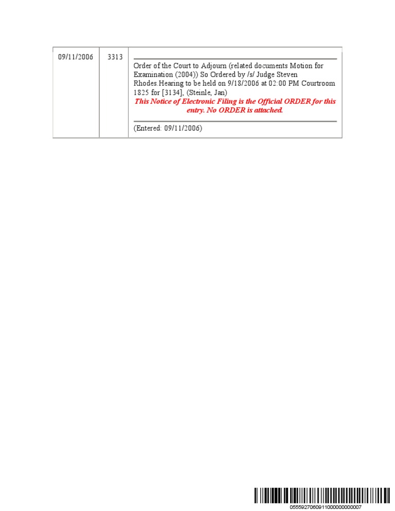 This Notice of Electronic Filing Is The Official ORDER For This Entry ...