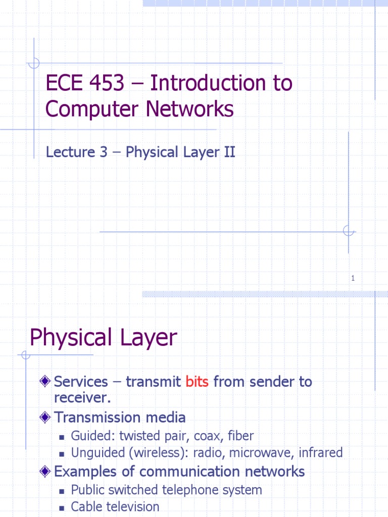 ECE 453 - Introduction To Computer Networks: Lecture 3 - Physical Layer II | PDF ...