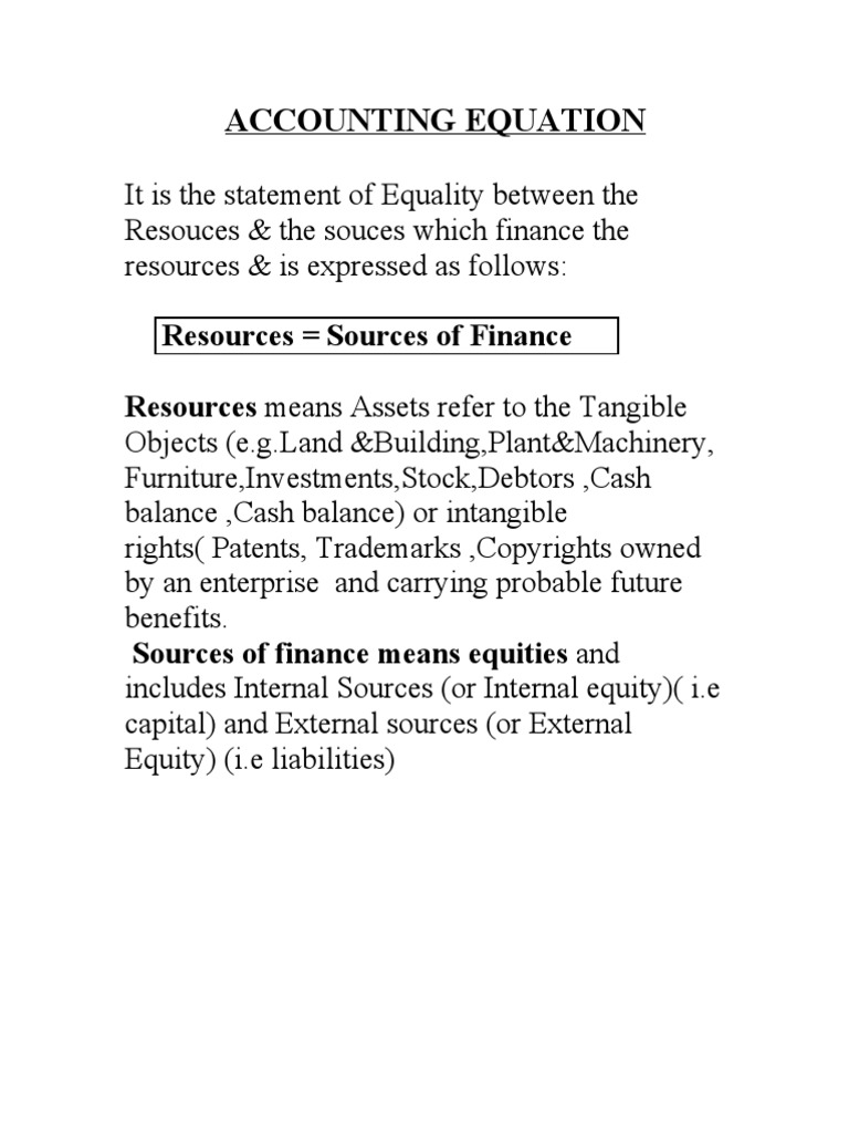 Accounting Equation | PDF | Capital (Economics) | Liability (Financial ...