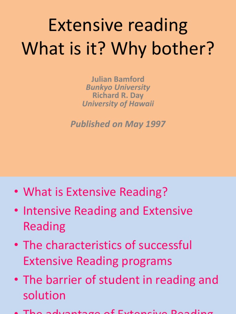 Extensive Reading | PDF