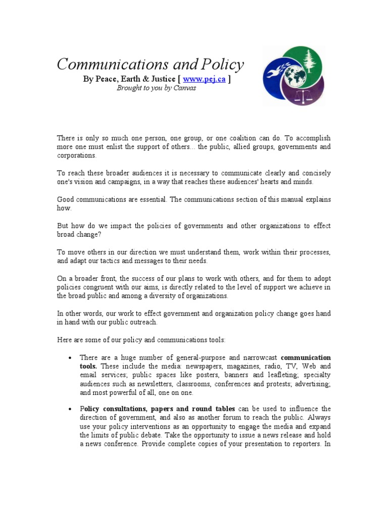 Communications and Policy | PDF | Politics