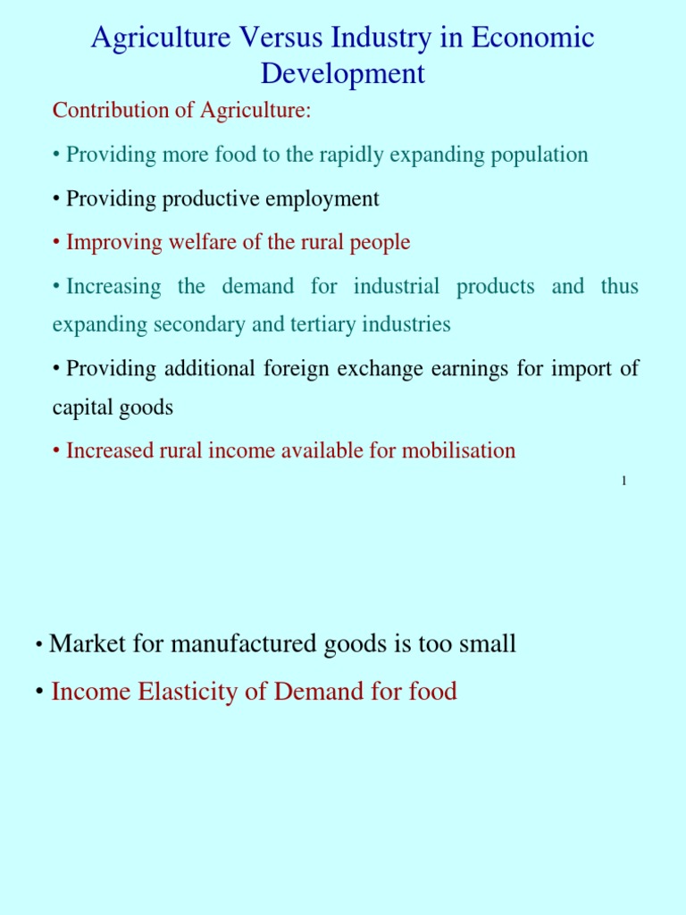 Agri Versus Industry Dev Eco | PDF | Economic Development | Agriculture
