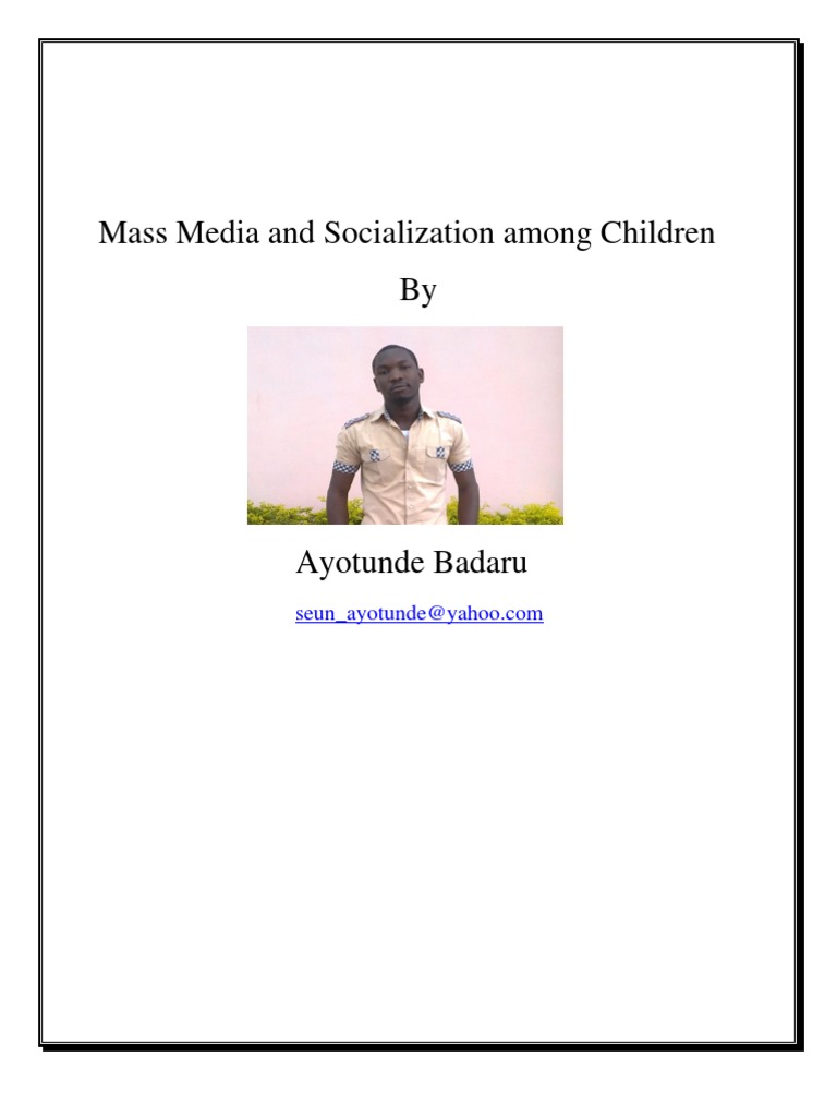 Mass Media and Socialization Among Children | PDF | Socialization ...