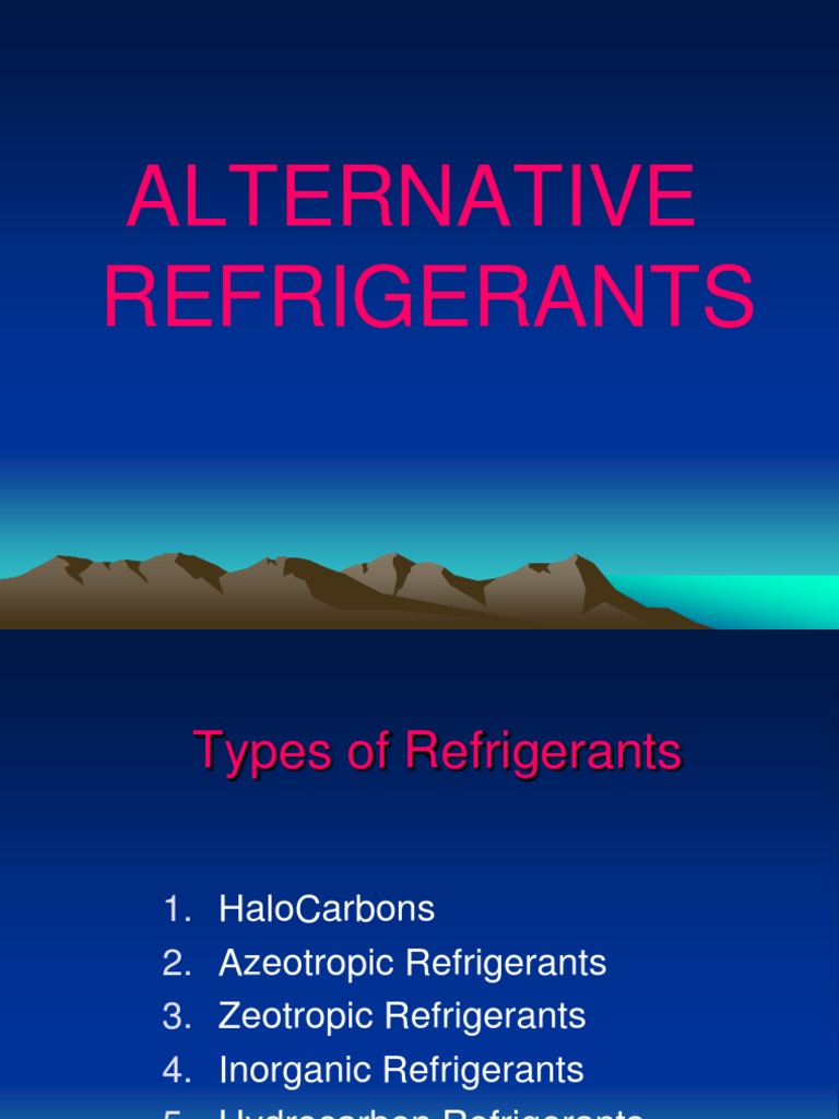 Alternative Refrigerants | PDF | Chlorofluorocarbon | Ammonia