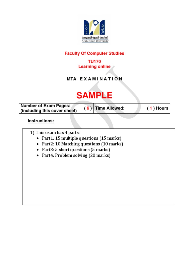 Tu170 Mta Sample Fall2011 | PDF | Domain Name | Operating System