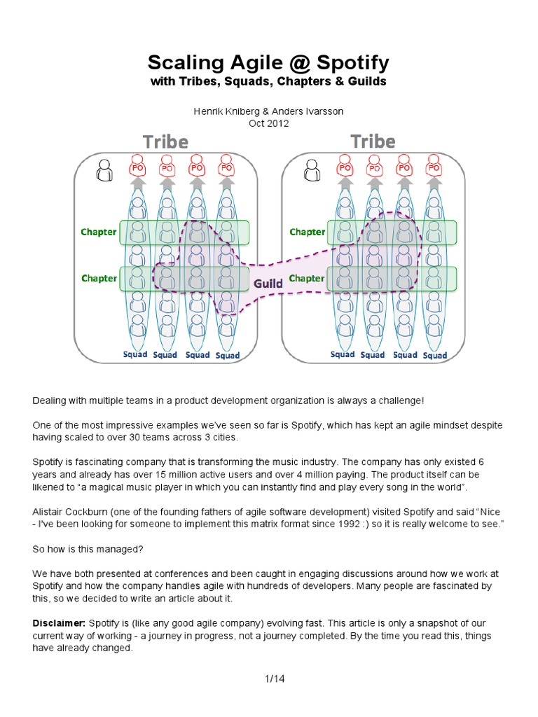 Scaling Agile At Spotify Pdf Scrum Software Development Agile Software Development