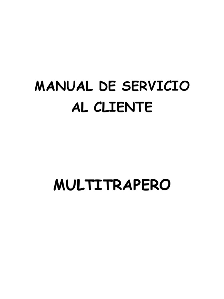 Manual de Atención al Cliente | PDF | Servicio al Cliente | Calidad ...