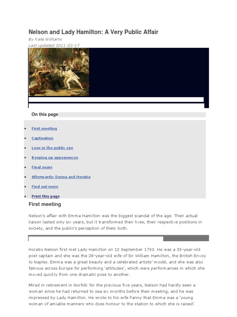 Nelson and Lady Hamilton | PDF | Horatio Nelson, 1st Viscount Nelson ...