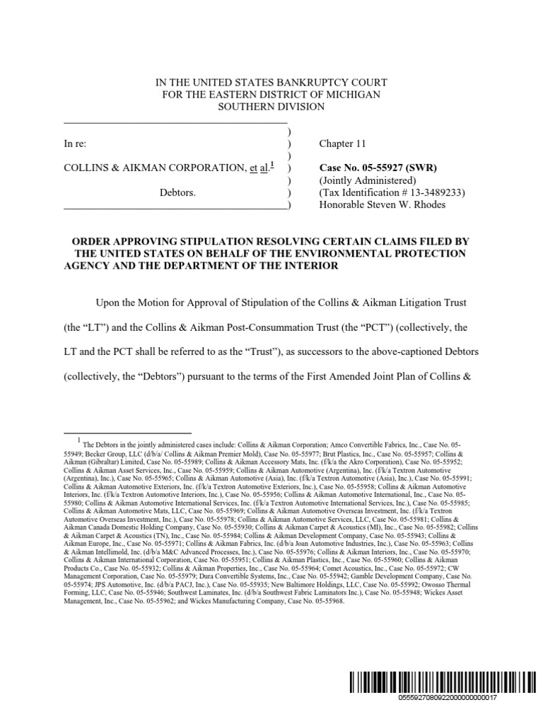 Case No. 05-55927 (SWR) | PDF | Bankruptcy | Limited Liability Company