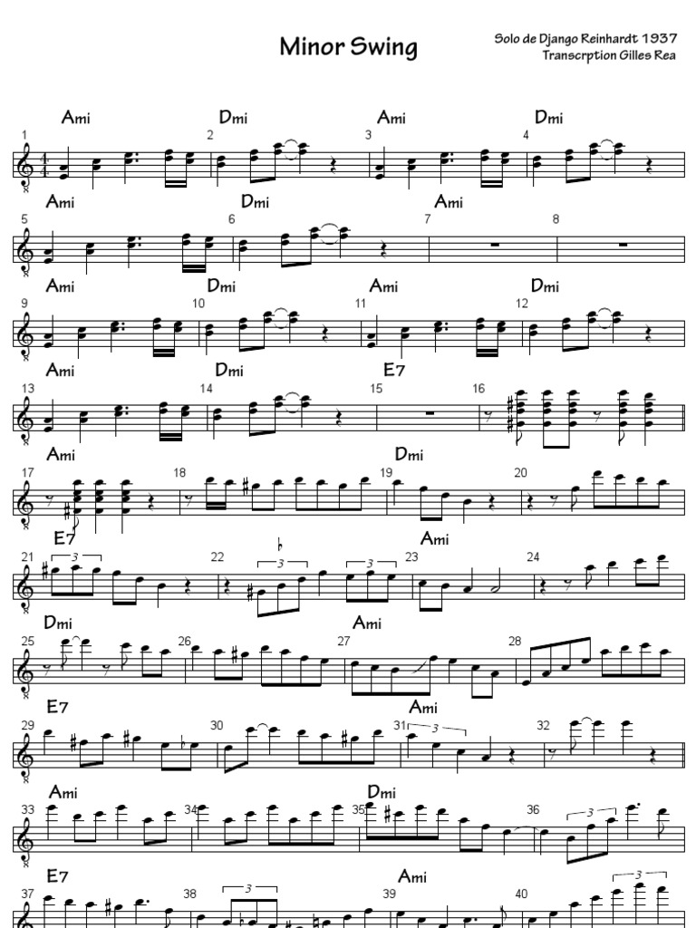 Minor Swing Sheet Music Transcription | PDF
