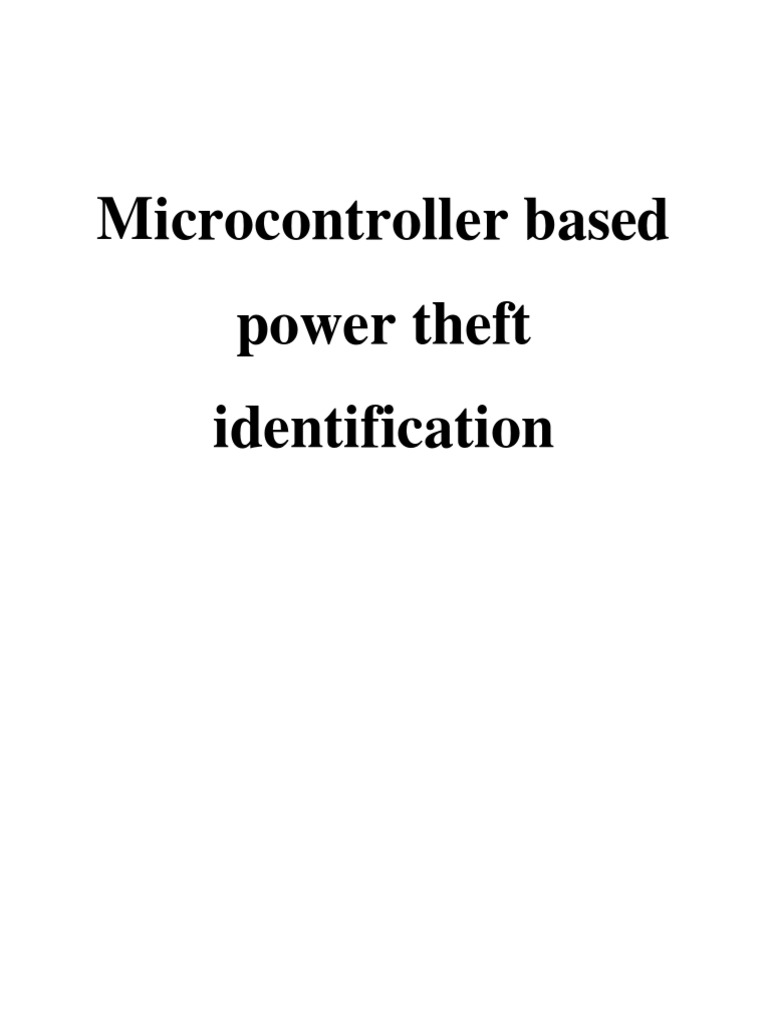 Microcontroller Based Power Theft Identification | PDF | Doctor Of ...