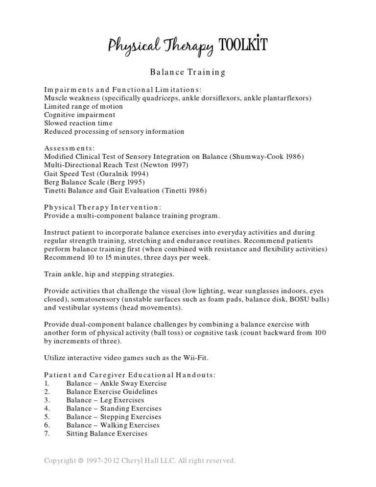 Balance Training | PDF