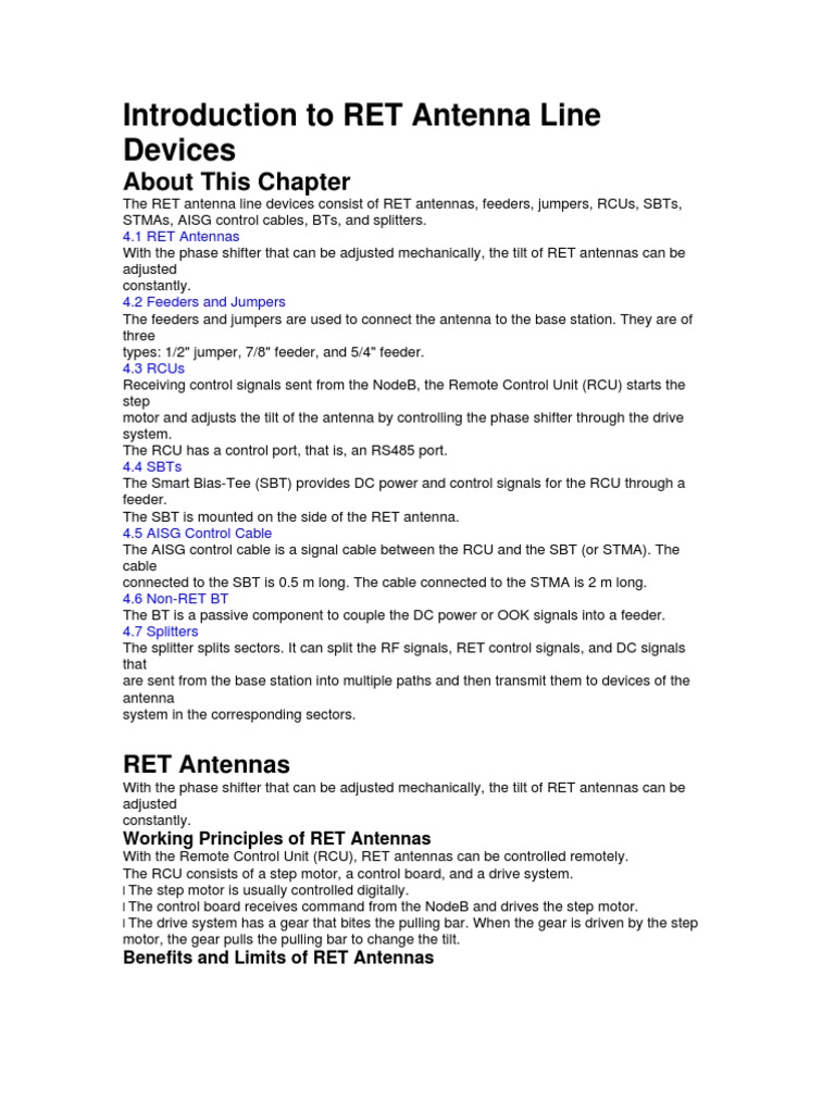 Introduction To RET Antenna Line Devices | PDF | Business